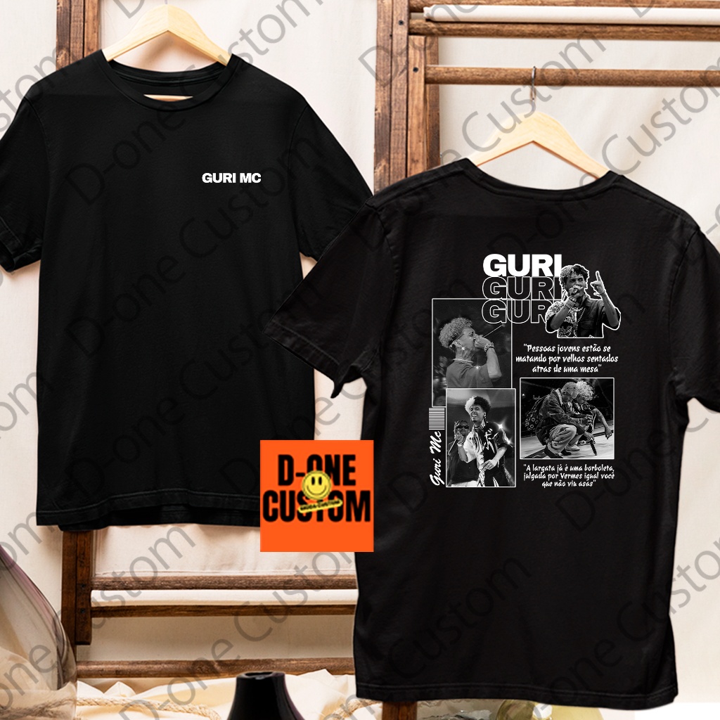 Camisa Camiseta Guri Mc Peita Underground Preto Branco Masculino ...
