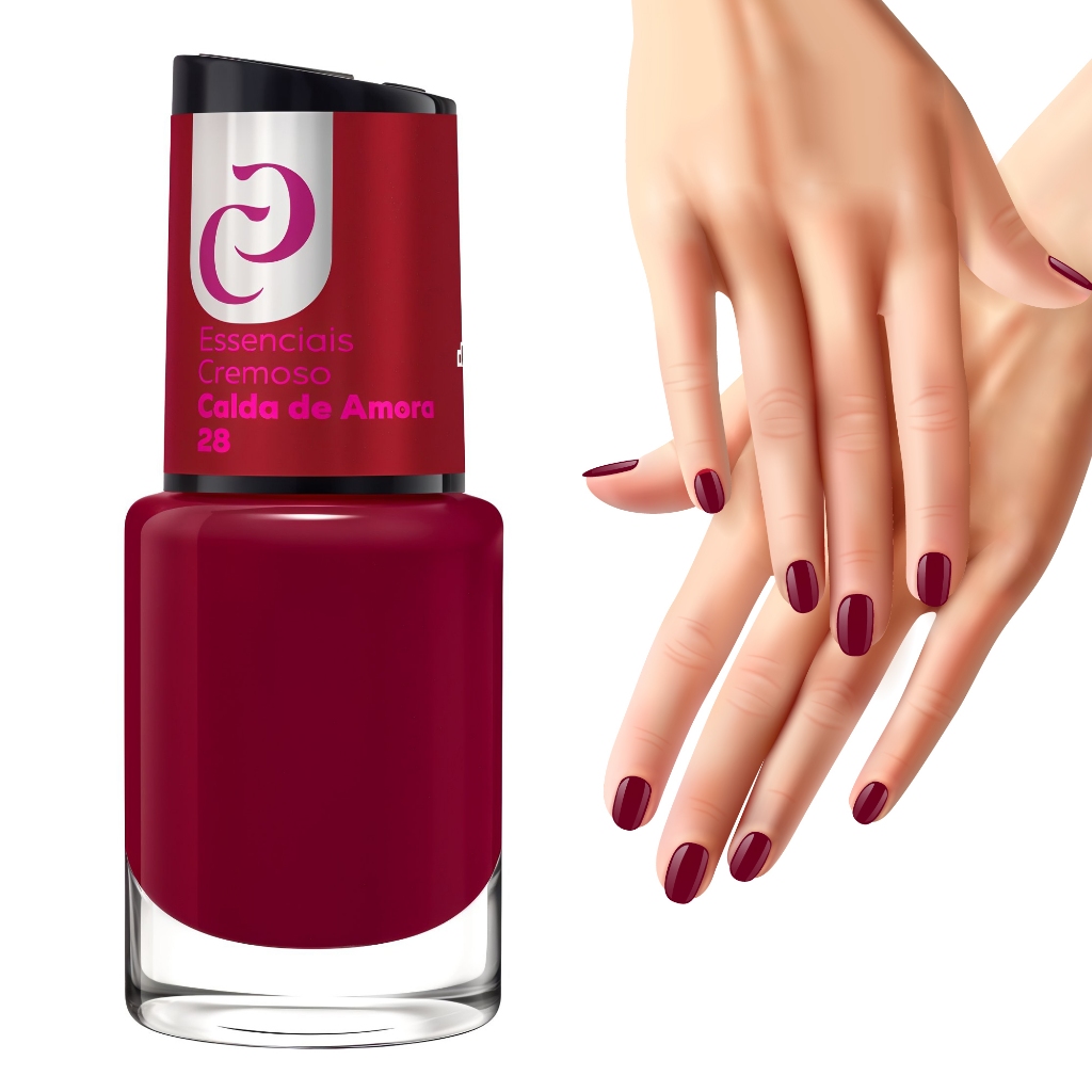 Esmalte 10ml Cora Essenciais Cor Calda De Amora Cremoso Unhas Gel ...
