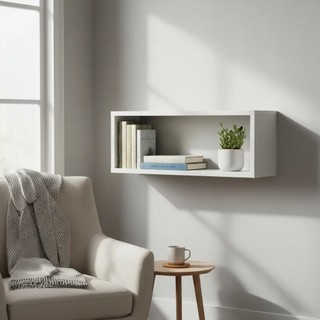 Nicho MDF Retangular 50x25 Branco Sala Decoração Moderno Escritório ...