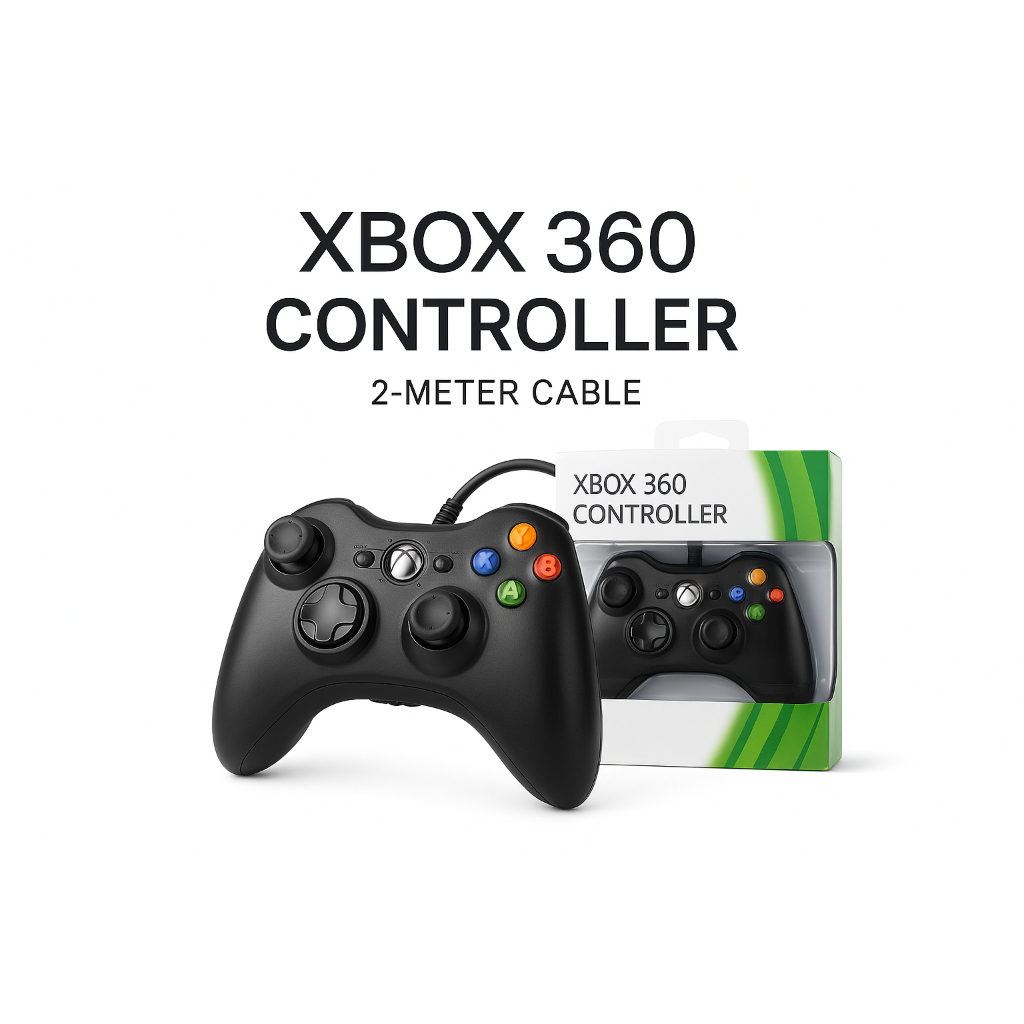 Controle Xbox 360 Com Fio 2M – Joystick Para Video Game / PC / Notebook ...