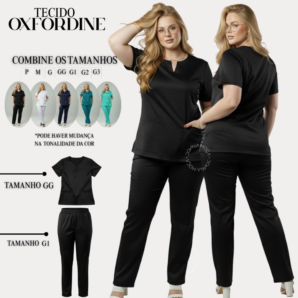 Scrub Oxford Calça e Blusa Avulsa Dentista Privativo Cuidadora Idosos ...