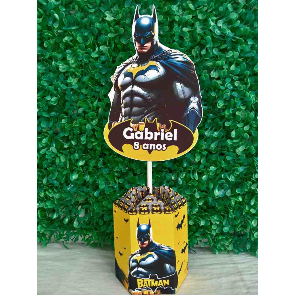 CENTRO DE MESA BATMAN ( PEGUE E MONTE ) enfeite de festa personalizados ...