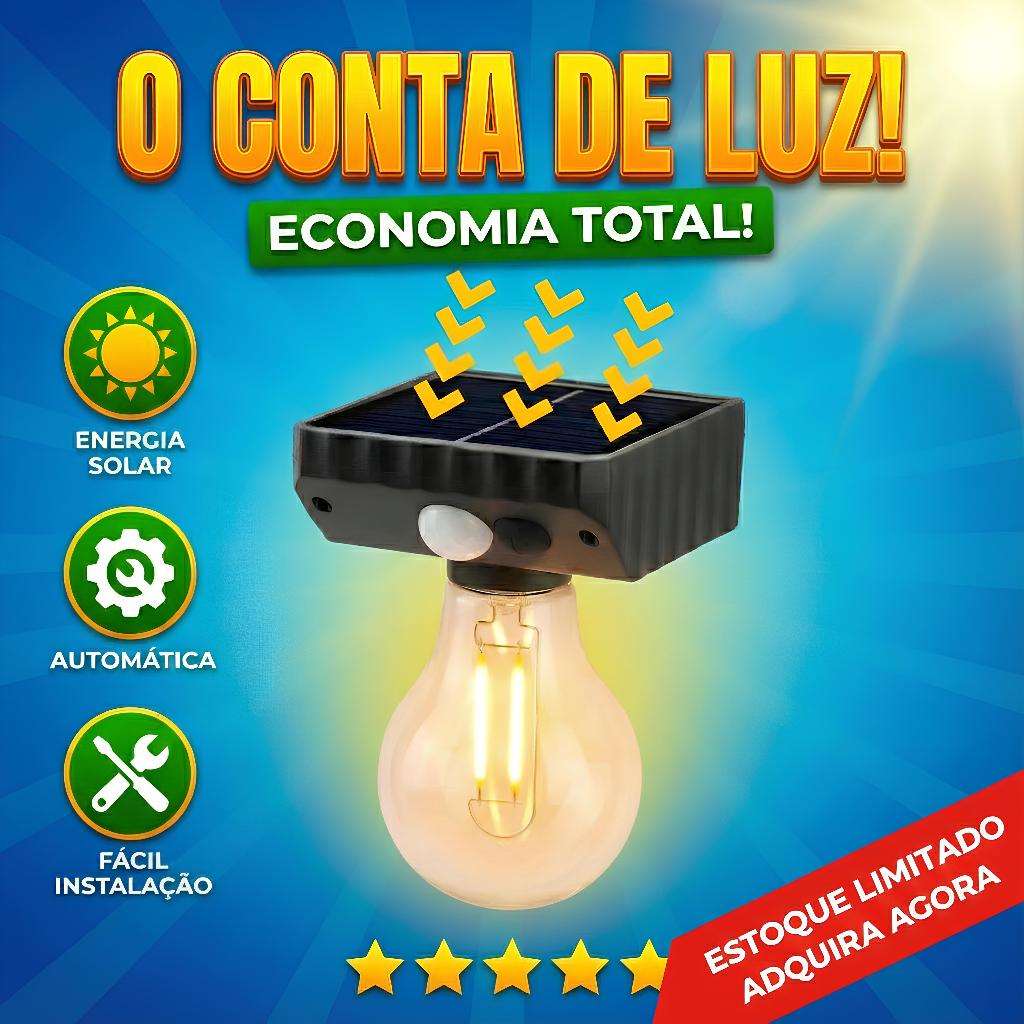 Lâmpada LED Solar Luminária Parede Externa Vintage 1W Sensor de ...