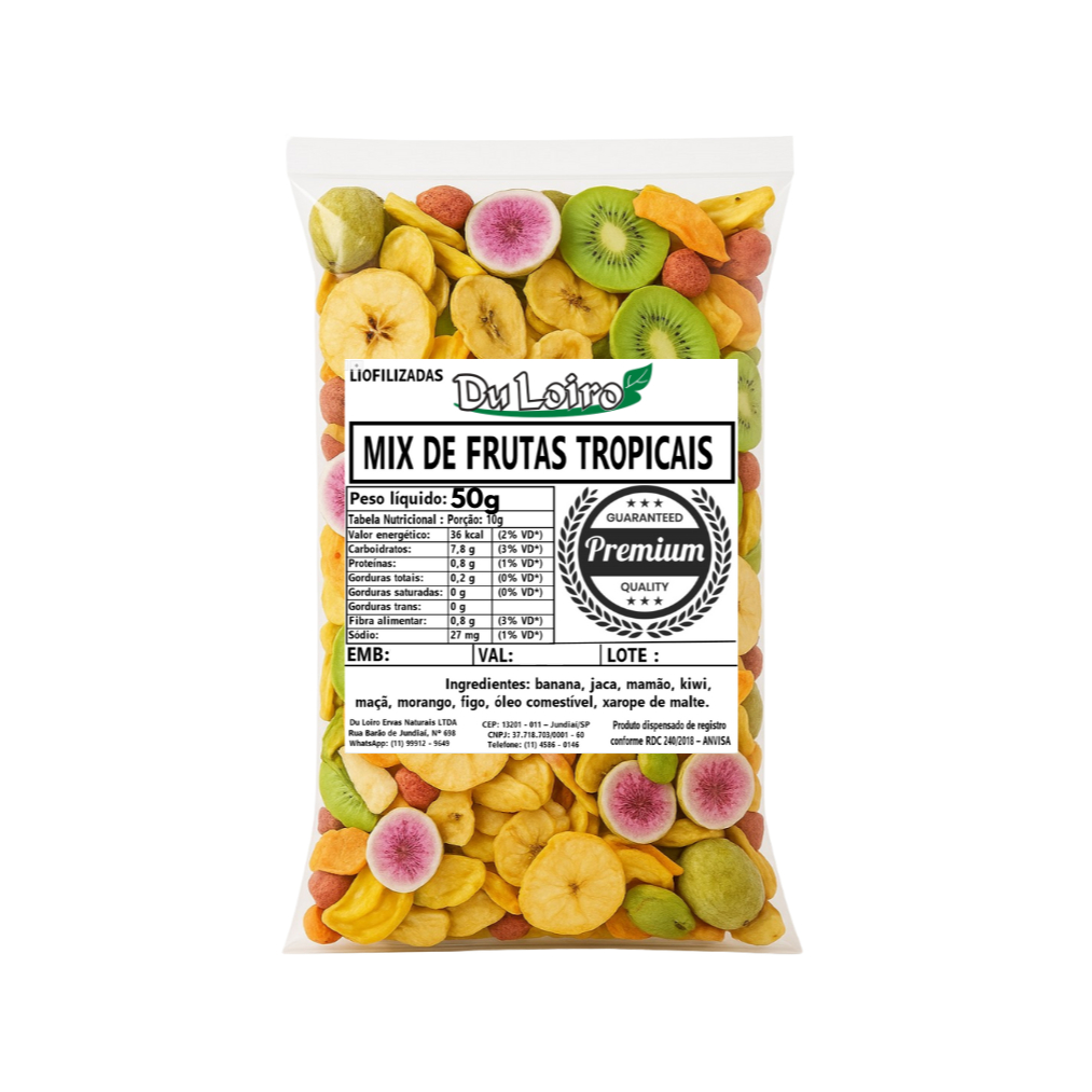 Mix Frutas Tropicais 50g -(7 Frutas): Chips de Banana, Jaca, Mamão ...