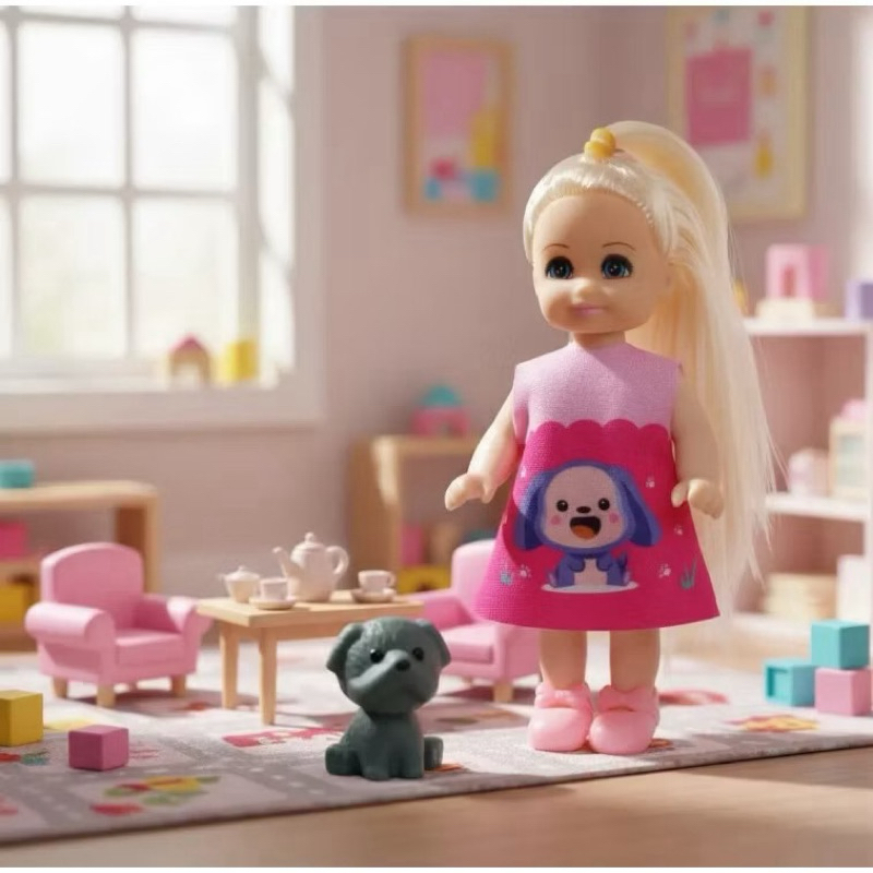 Mini Boneca Infantil Lovely Girl com Pet – Bonequinha para Meninas +3 ...
