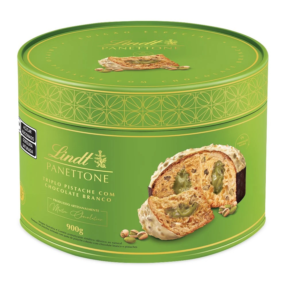 Panetone Pistache Triplo E Chocolate Branco 900g Lindt Natal | Shopee ...