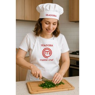 Avental Master Chef Personalizado com SEU NOME E LOGO para cozinha ...