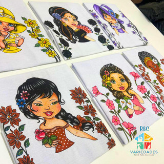 KIT 10 PANOS de Prato Estampado BONECA BONEQUINHA Saia - 10 Un ...