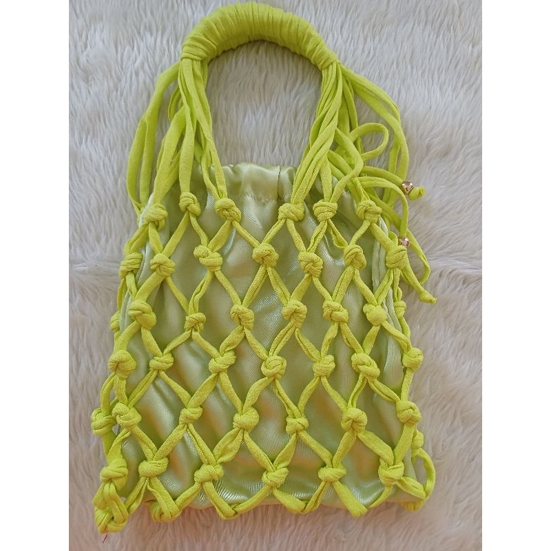 Bolsa de Mão Macramê Artesanal com Forro Interno- Feita à Mão | Shopee ...