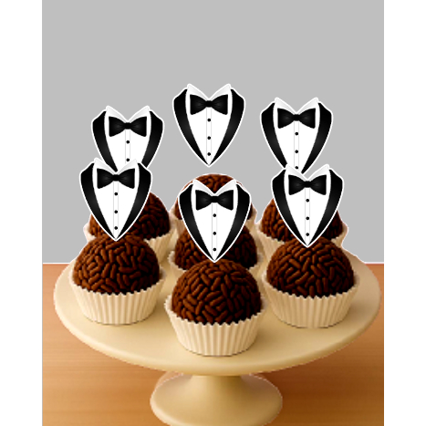 20/30/50 toppers para doces Smoking casamento/noivado/debutante festa ...