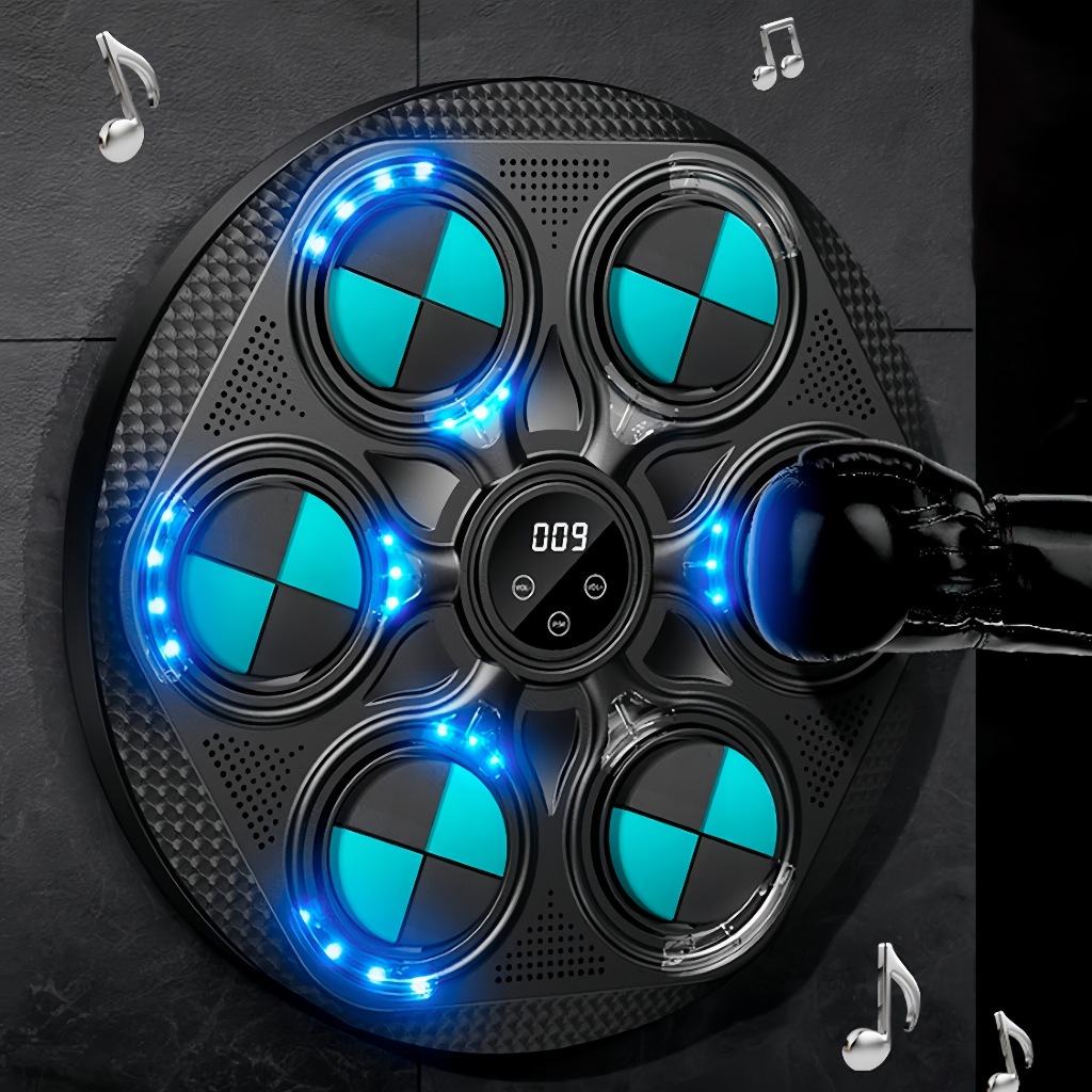 Máquina De Soco Boxe Eletrônica Bluetooth Treino De Reflexo Preto ...