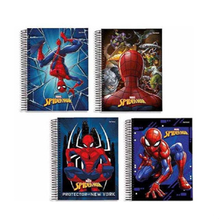 CADERNO 20 MATERIAS HOMEM ARANHA GRANDE 320 FOLHAS ESPIRAL CAPA DURA ...