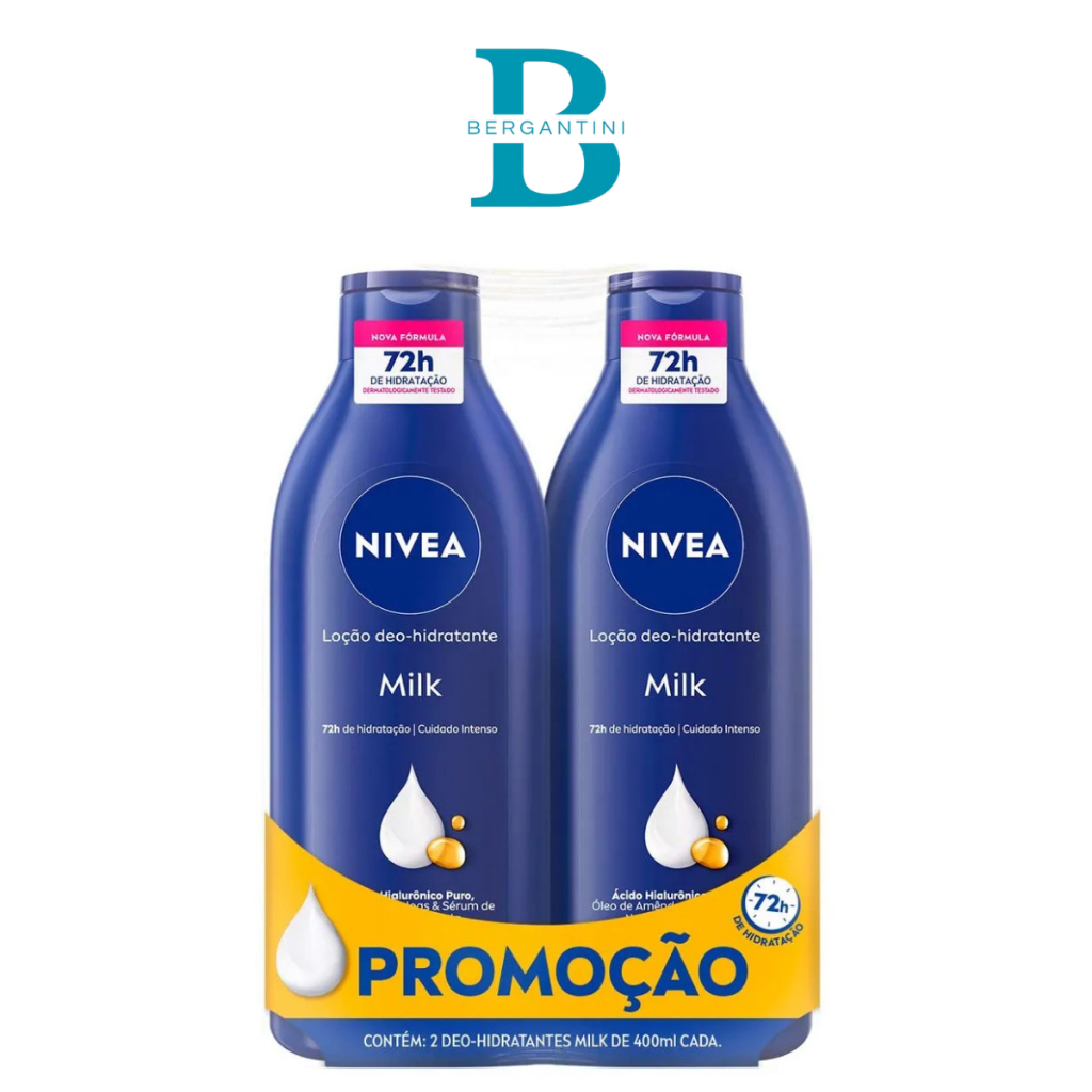 Kit Nivea 2 Hidratante Milk Pele Seca e Extraseca 400ml | Shopee Brasil