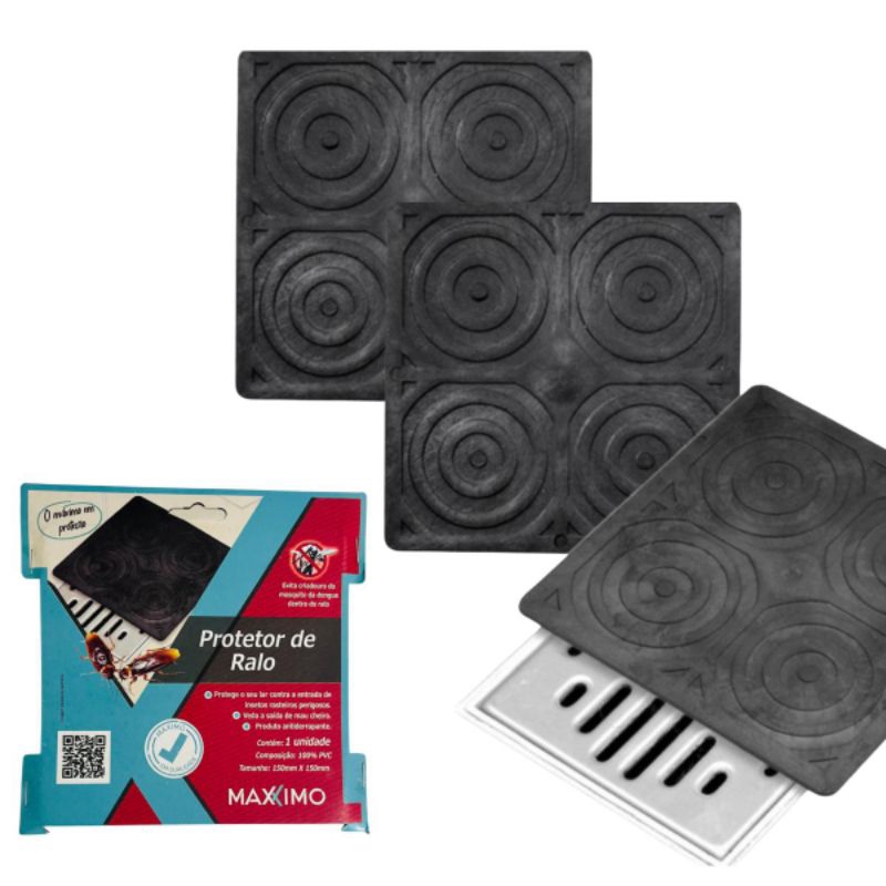 Kit Protetor Tampa Ralo Mau Cheiro Barata Inseto Quadrado 15 Cm Pvc ...