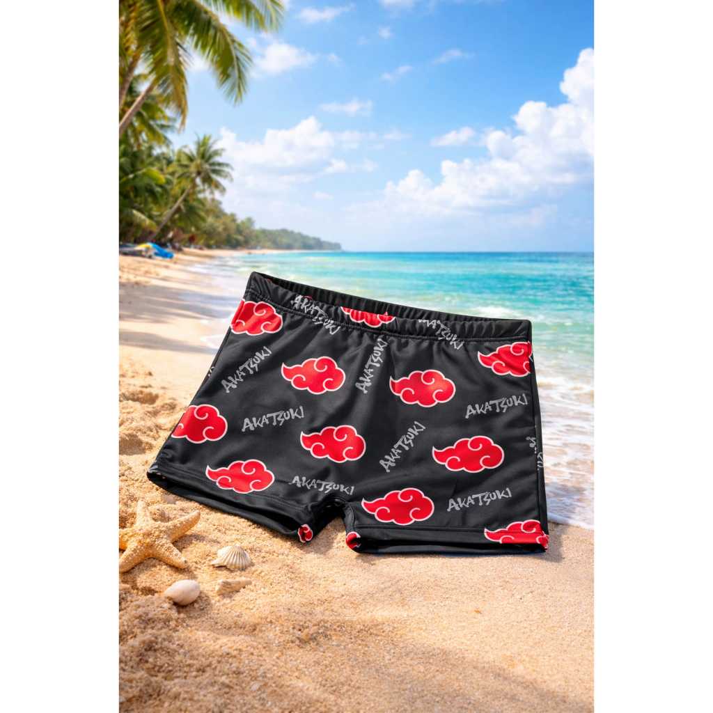 Sunga Boxer Box Infantil Juvenil Naruto Akatsuki Proteção Uv50 Preta ...