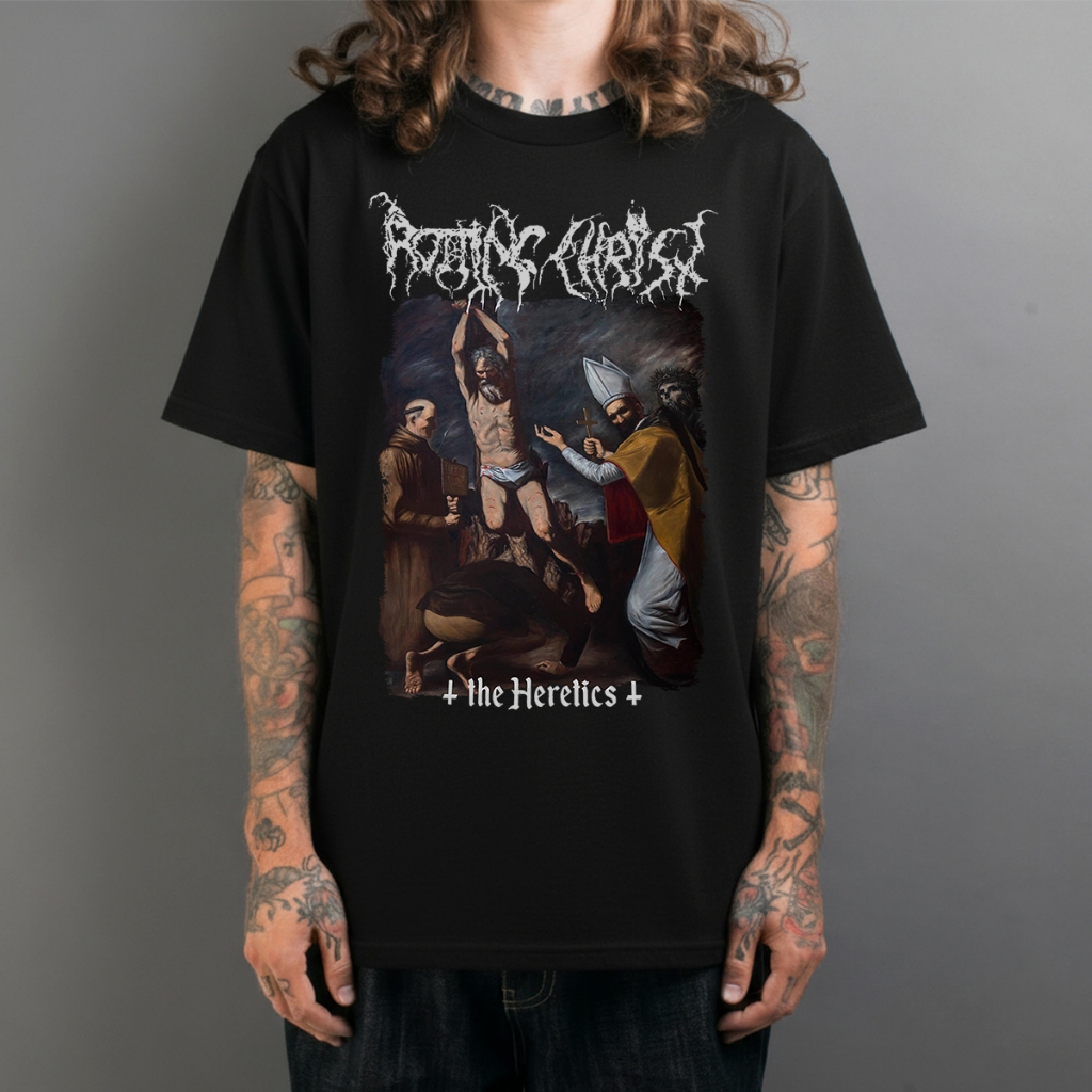 Camiseta Banda Rotting Christ Estampa Black Metal Streetwear Preta 100% ...