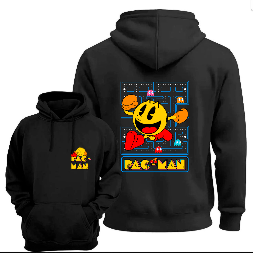 Moletom Canguru Capote PAC-MAN Jogo Blusa de Frio Flanelada Confortável ...