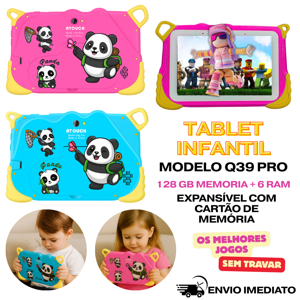 Tablet Infantil 128 GB + 6 RAM 4G/5G Controle Parental Wi-Fi Kids Tela ...