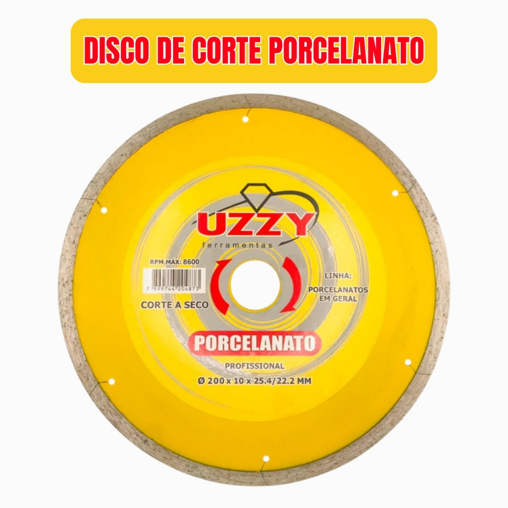 Disco De Corte Seco Uzzy 200mm Porcelanato Profissional | Shopee Brasil