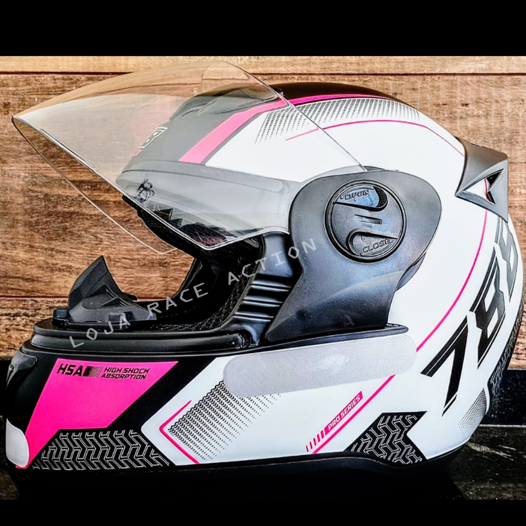 Capacete Mulher Fechado Feminino Rosa Pro Tork Evolution 788 G6 Series ...