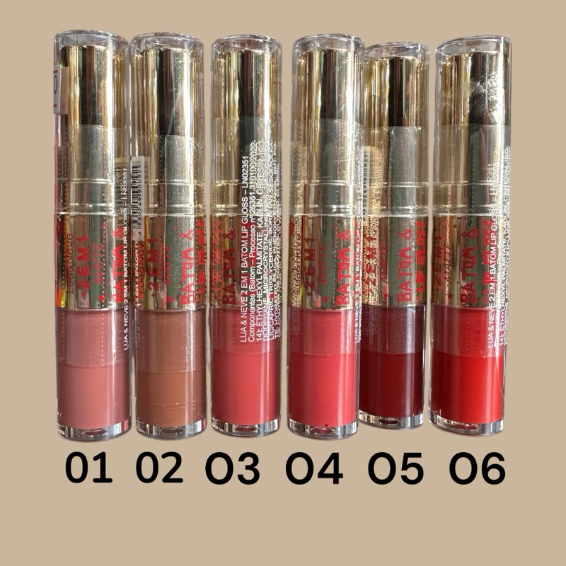 batom lua&neve 2 em1 Matte batom & lip gloss | Shopee Brasil