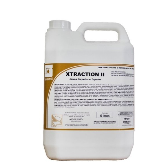 Spartan Xtraction II Detergente Limpador para Carpetes e Estofados, 5L ...
