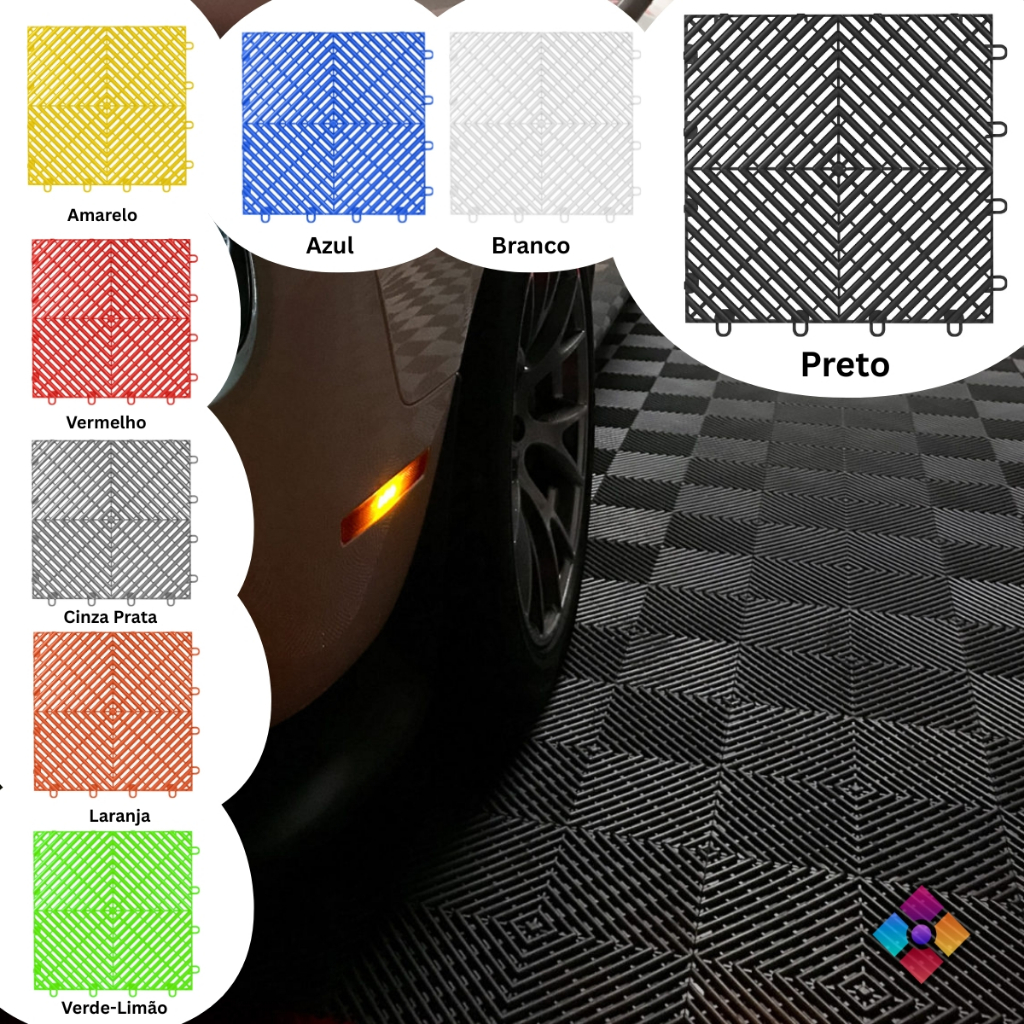100 Pçs Piso Modular Automotivo 9m2 - OxyDeck 30x30cm Original | Shopee ...