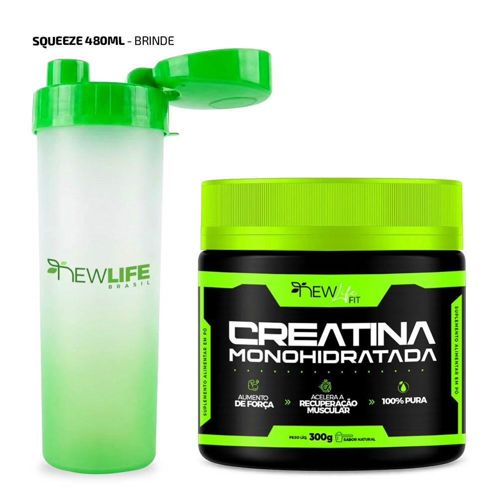 Creatina Monohidratada Pote 300g 100% Pura Importada New Life ...