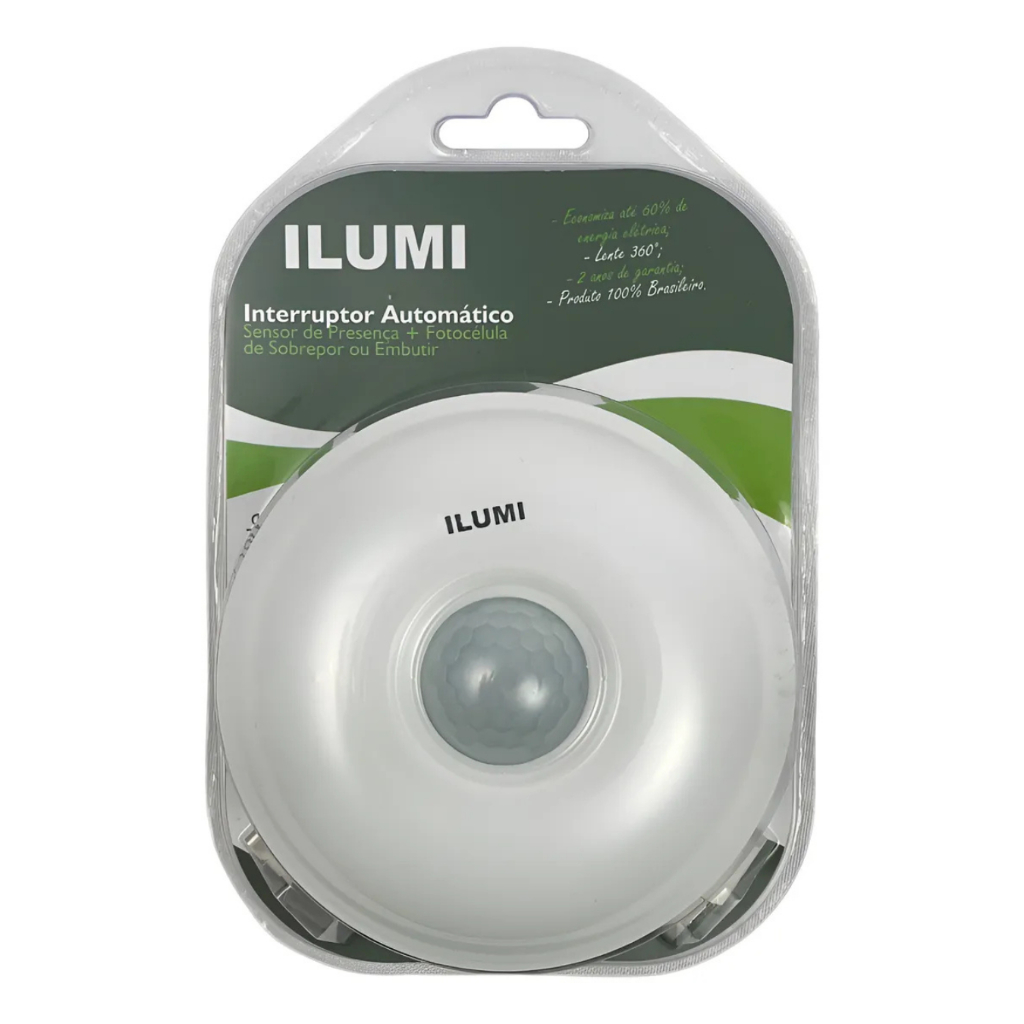 Sensor De Presença Para Teto Lente 360° Bivolt Ilumi 5611 Branco ...