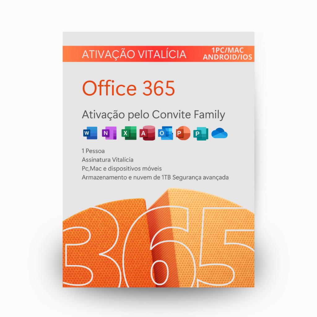 Microsoft 365 Convite Family Office 365 apps 1TB - 1 Usuário Assinatura Anual | Shopee Brasil
