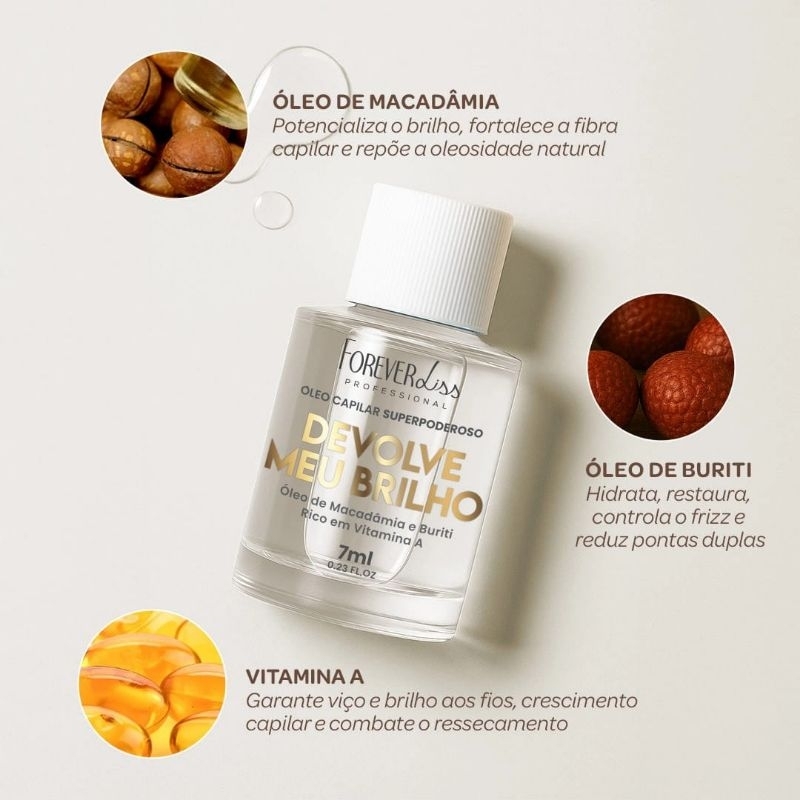 Forever Liss - Óleo Capilar Devolve Meu Brilho - 7ml | Shopee Brasil