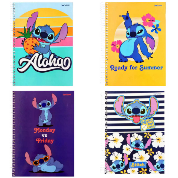 Caderno Espiral Universitário 1 Matéria 80 Fls Lilo e Stitch - Jandaia ...