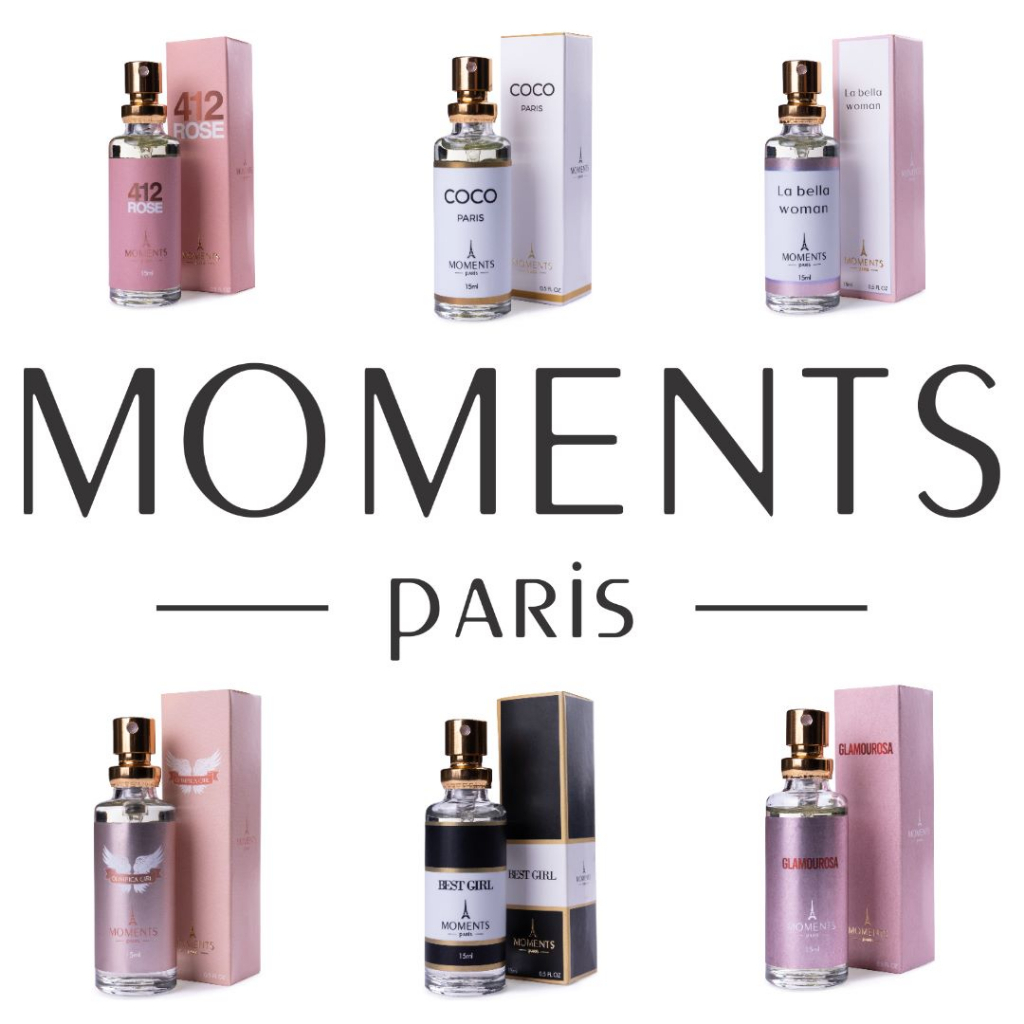 MOMENTS PARIS MINI PERFUME DE BOLSO FEMININO 15ml ESSÊNCIAS INSPIRAÇÃO ...