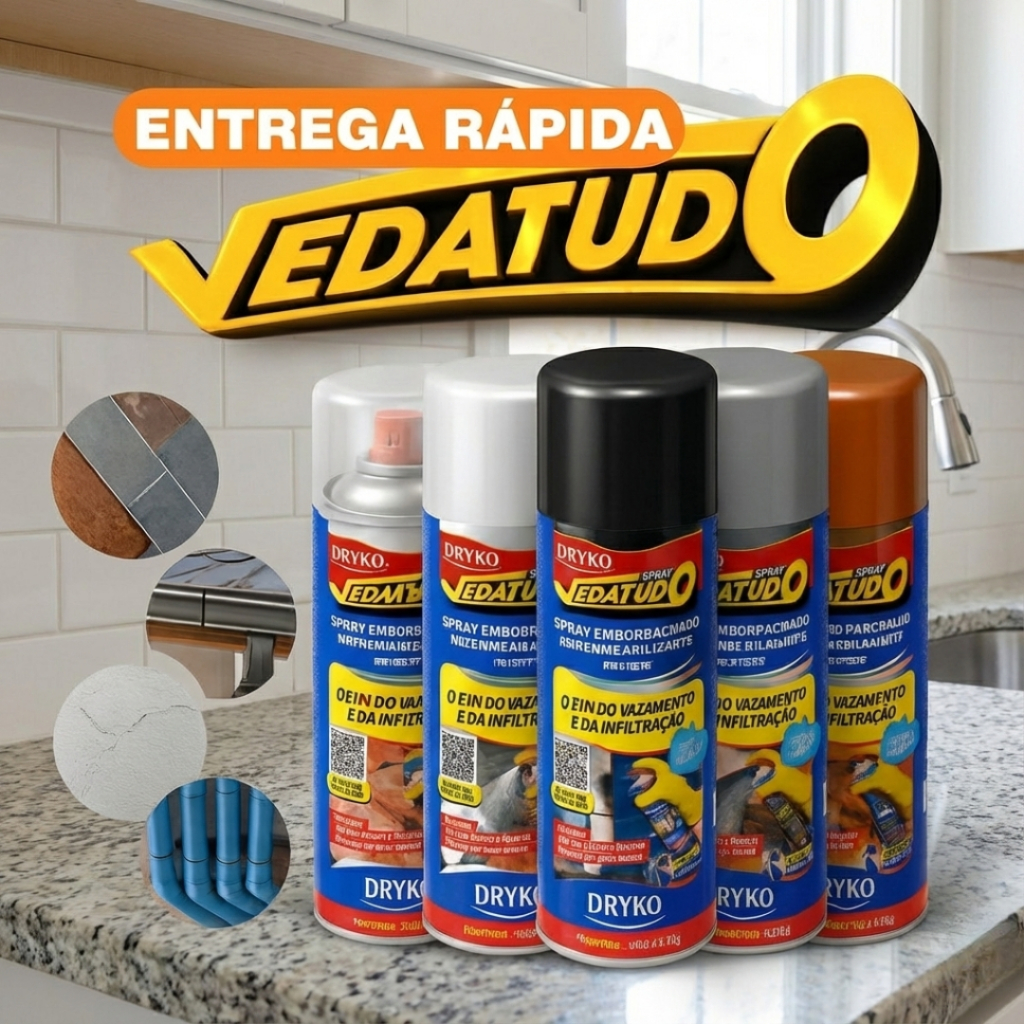 Spray Veda Tudo 100ml e 400ml Borracha Líquida Impermeabilizante ...