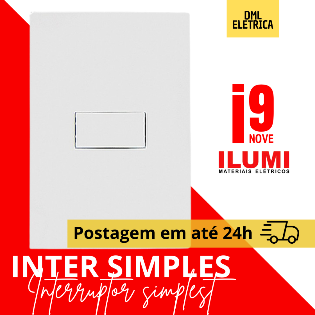 Conjunto Interruptor Simples 10A Ilumi i9 Cor Branca Bivolt | Shopee Brasil