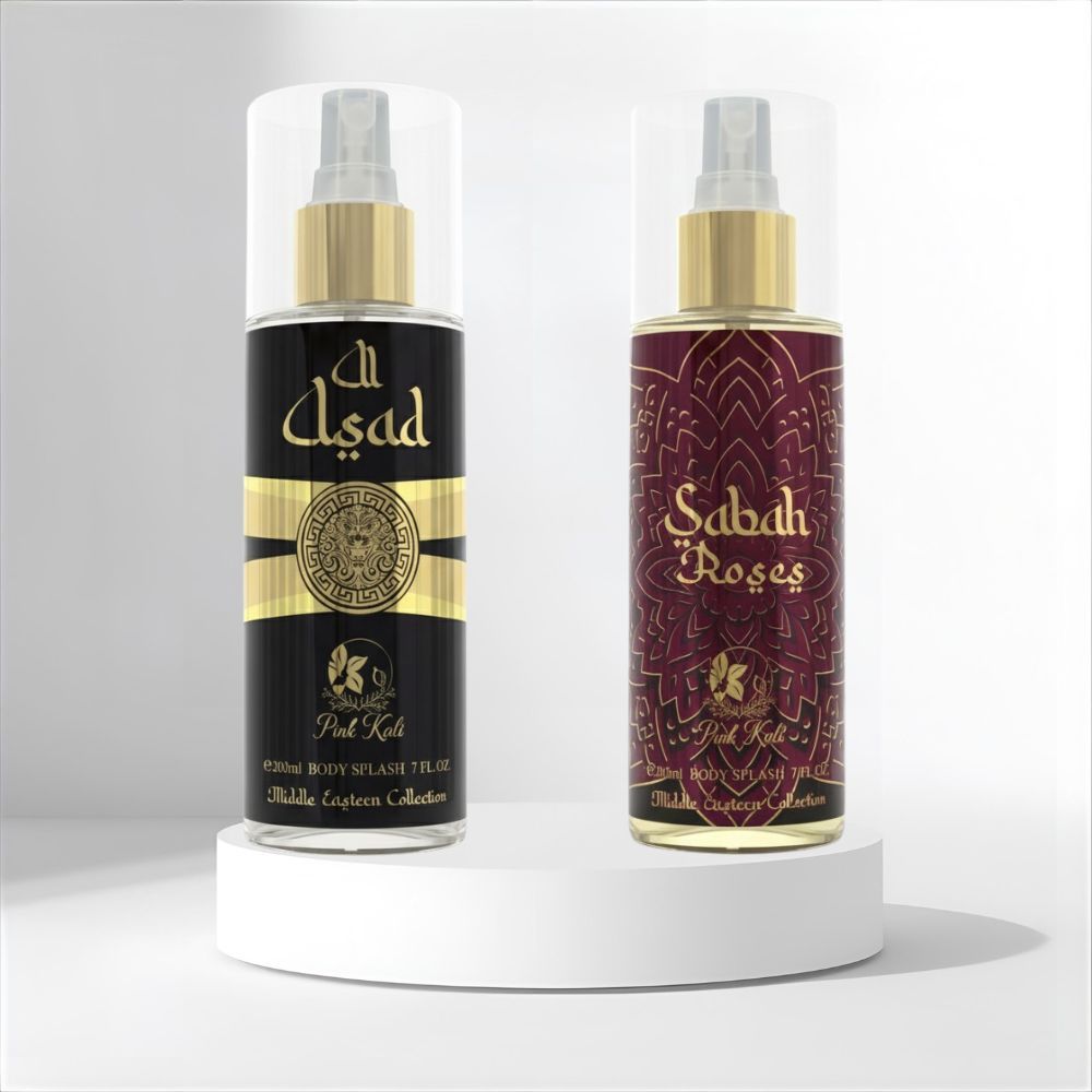 Kit (02 unidades) Al Asad + Sabah Roses 200ml Body Splash Árabe PINK ...