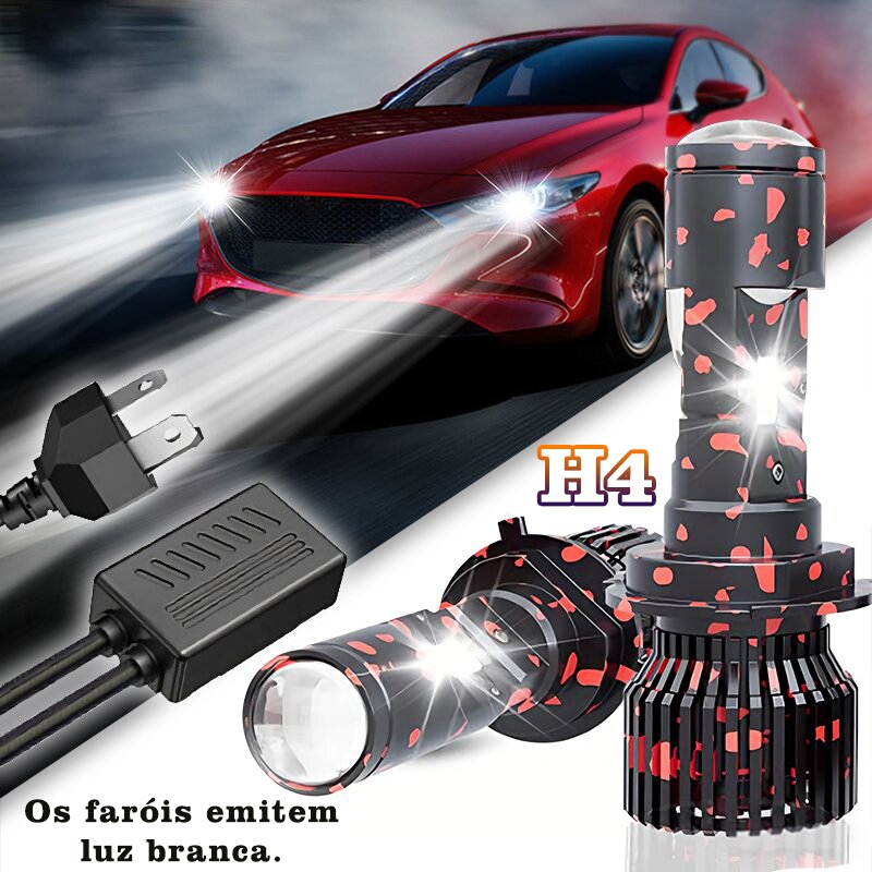 Par Ultra Led Lâmpada Super Led H4 Mini Projetor LED 300w 30000lm 6500K ...