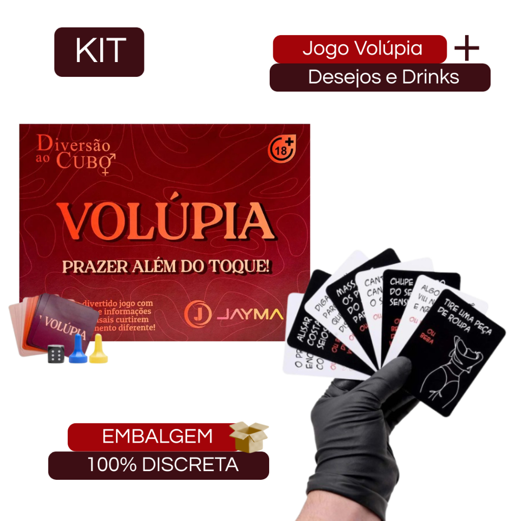 Kit Baralho Desejos e Drinks e Jogo de Tabuleiro Volupia Brincadeira ...