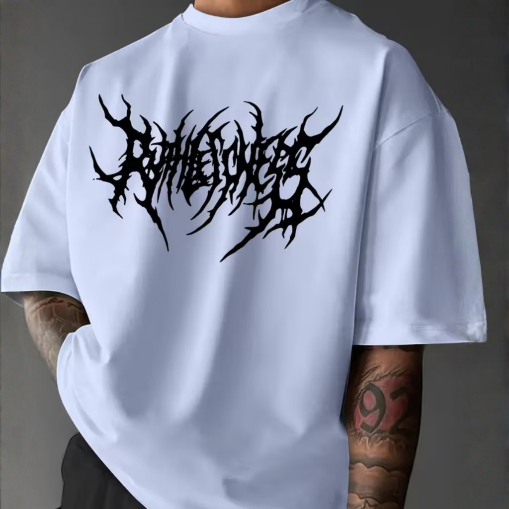 Camiseta Estampa Gothic Streetwear Tribal Urbana Dark Moderna Algodão ...