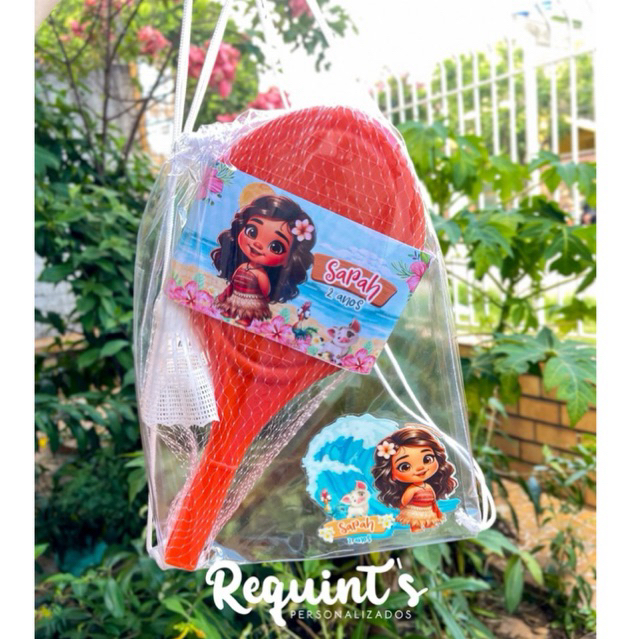 kit Praia infantil bolsa + raquete personalizado presente lembrancinha ...