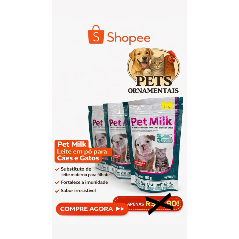 Pet Milk 300g Para Cães e Gatos Substituto Do Leite Materno Filhotes ...