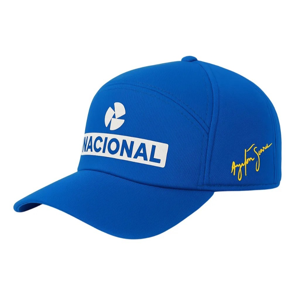 Boné Ayrton Senna Fórmula 1 Retrô Nacional Azul Assinatura | Shopee Brasil
