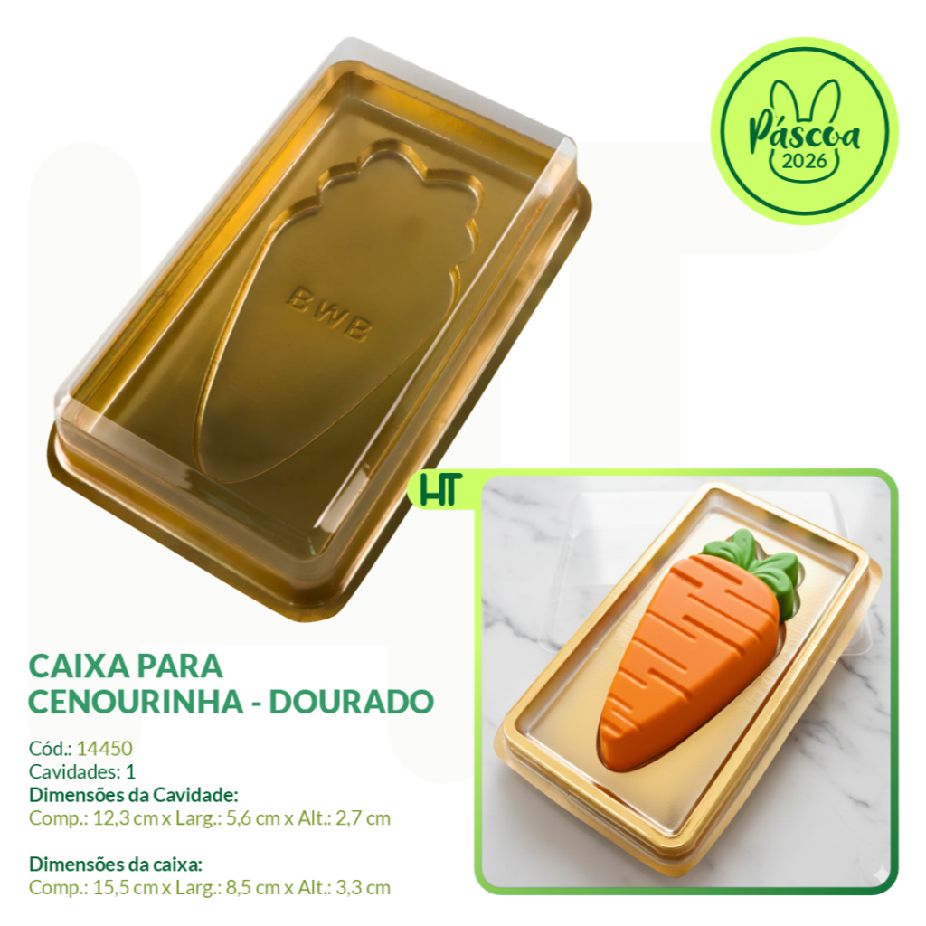 10~50 Caixa para Cenourinha Dourado BWB 14450 - Embalagem para Cenourinha BWB - PÁSCOA 2026 ...