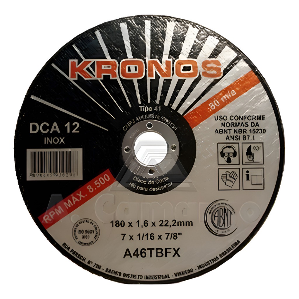 Disco Corte Fino 7 Polegadas Ferro/inox 1,6mm Kronos 50 Pçs Cinza ...