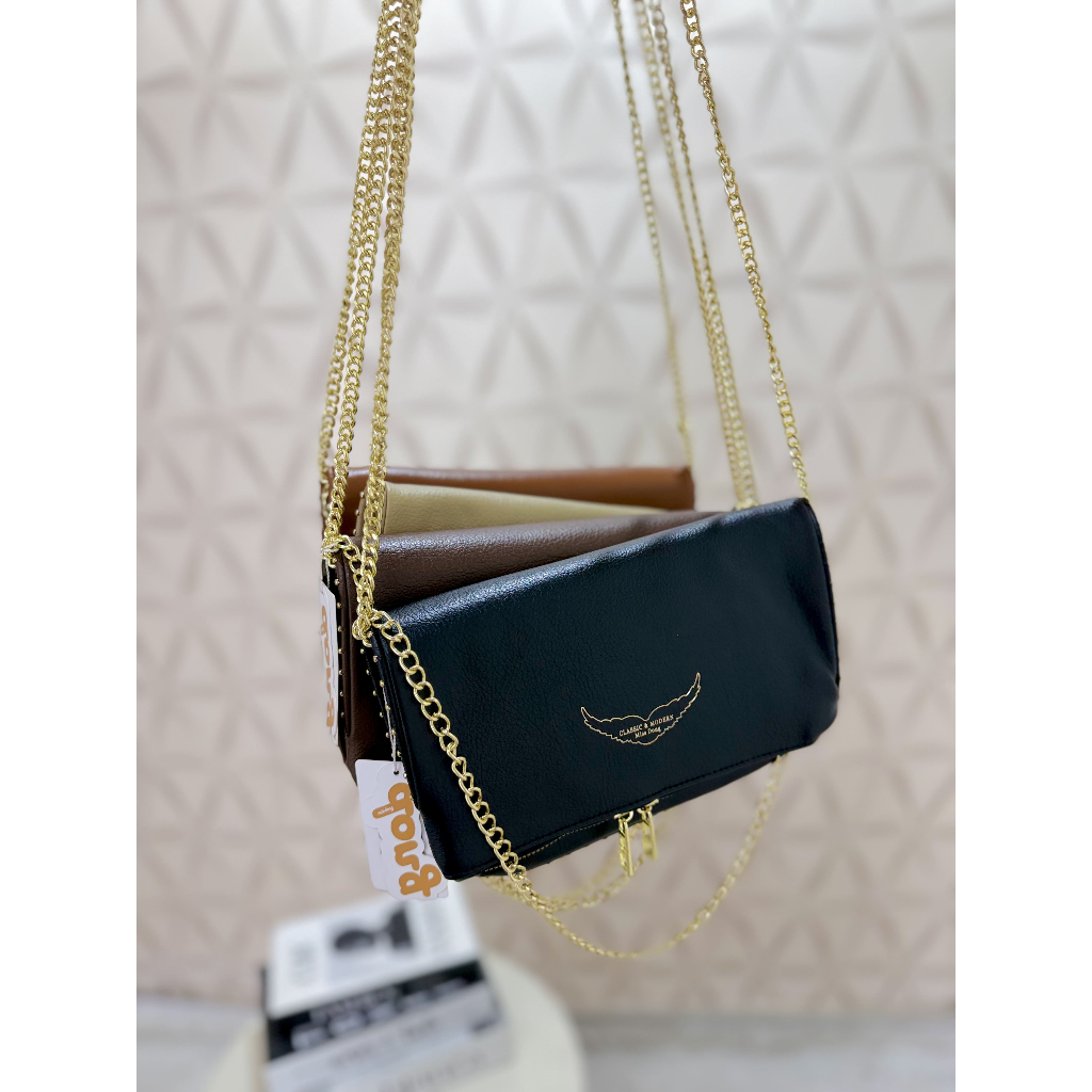 Bolsa Miss Dong Luxo Feminina Premium Executiva Couro PU Transversal ...