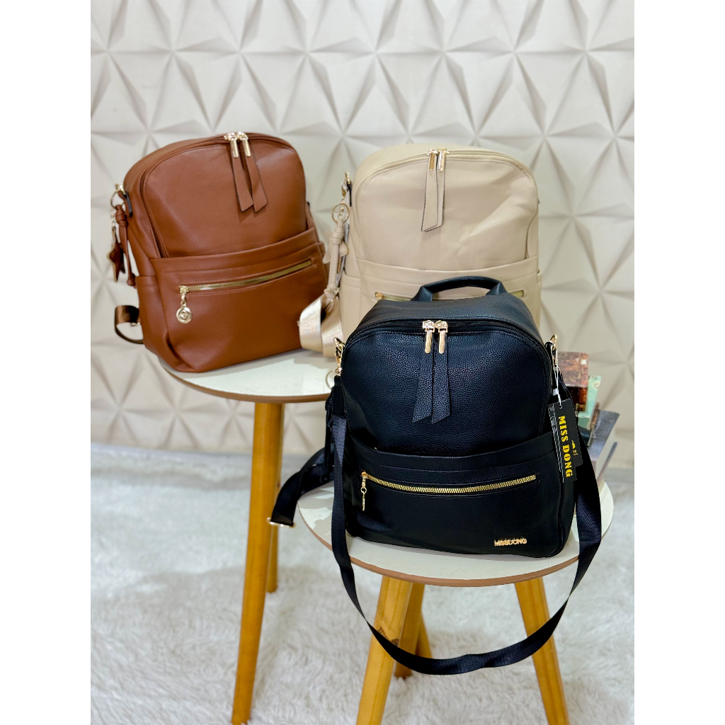 Mochila e Bolsa 2 em 1 Miss Dong Luxo Feminina Premium Executiva Couro ...