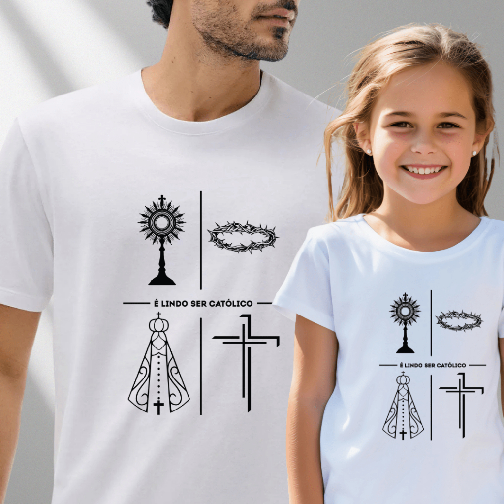 Camiseta Católica É Lindo Ser Católico | Unissex Premium | Shopee Brasil