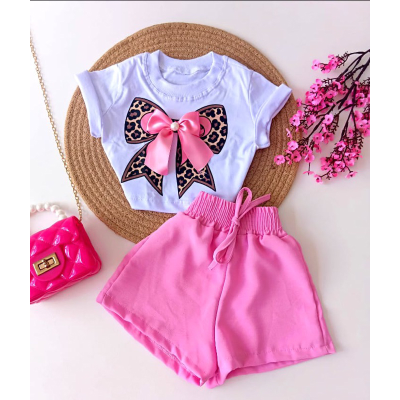 Conjunto moda infantil menina com linda estampa | Shopee Brasil
