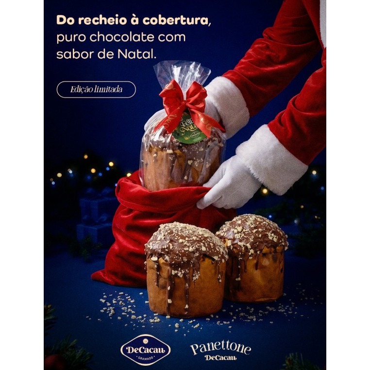 Chocotone Decacau - com Gotas de Chocolate ao Leite e Branco - 575g ...