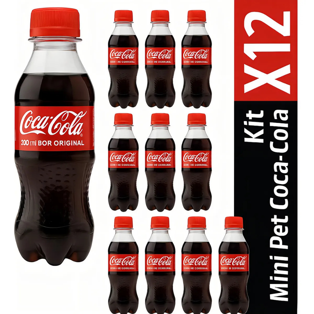 Coca-Cola 200ml - Sabor Autêntico e Refrescante - Pack 12 Unidades Mini ...